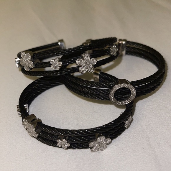 Jewelry | Three Gorgeous Diamond Stackable Cable Cuffs | Poshmark